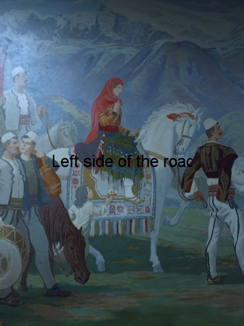 Traditional Wedding Mural in Peshkopia - Left side of the roadLeft side ...